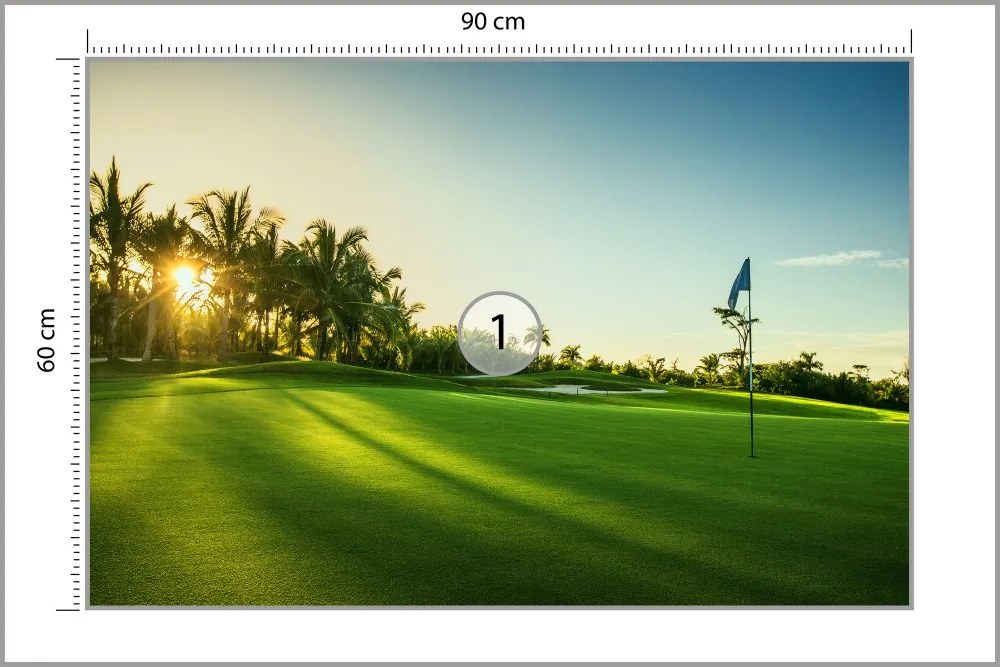 Fototapeta Golfové Hřiště Při Východu Slunce Omyvatelný vlies 360x240