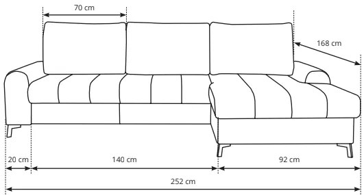 Čalouněná rohová sedací souprava Akira Orientace: Levá, Vyberte barvu látky: element 10