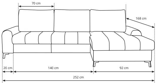 Čalouněná rohová sedací souprava Akira Orientace: Levá, Vyberte barvu látky: monolith 15