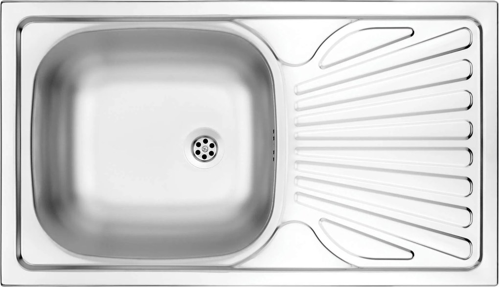 Deante Techno, nerezový dřez na desku 1-komorový Z/O 760x435x150 2" + sifon, vzor satyna, ZMU_0110