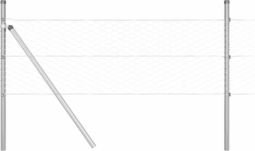Hexagonální kotvení plotu 25 x 0,6 m Pozinkovaná ocel Stříbrná 3352948
