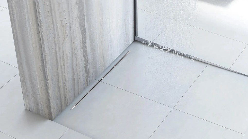 Odtokový žlab Rea FILO 80 cm, broušený nikl