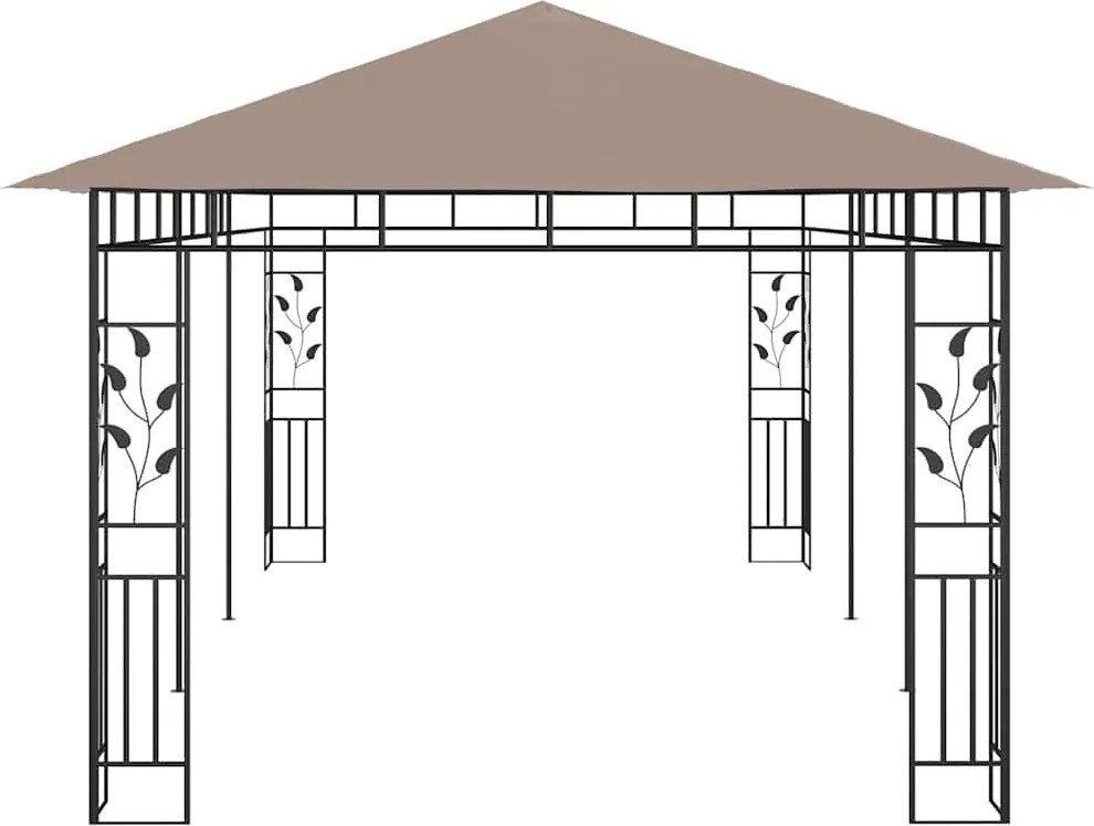 Altán s moskytiérou 6 x 3 x 2,73 m taupe 180 g/m² 312253