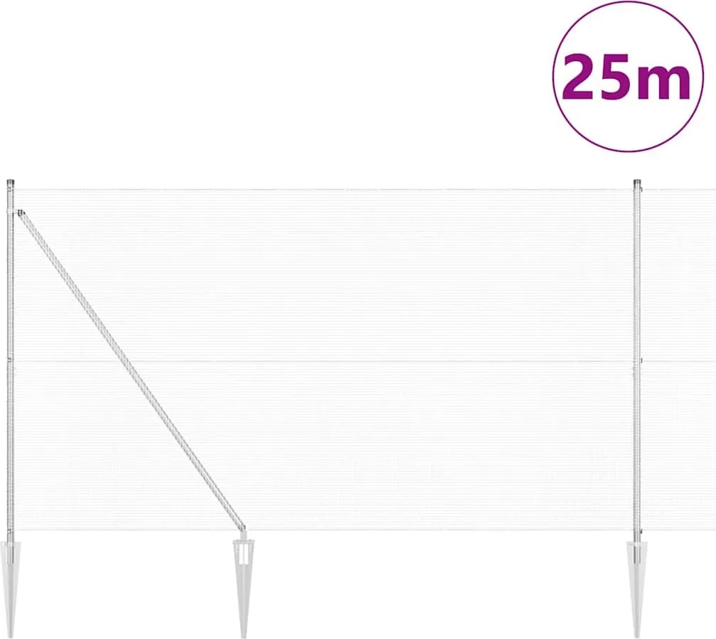 Svařované drátěné ploty s hroty 25 x 1,6 m Pozinkovaná ocel 3351977
