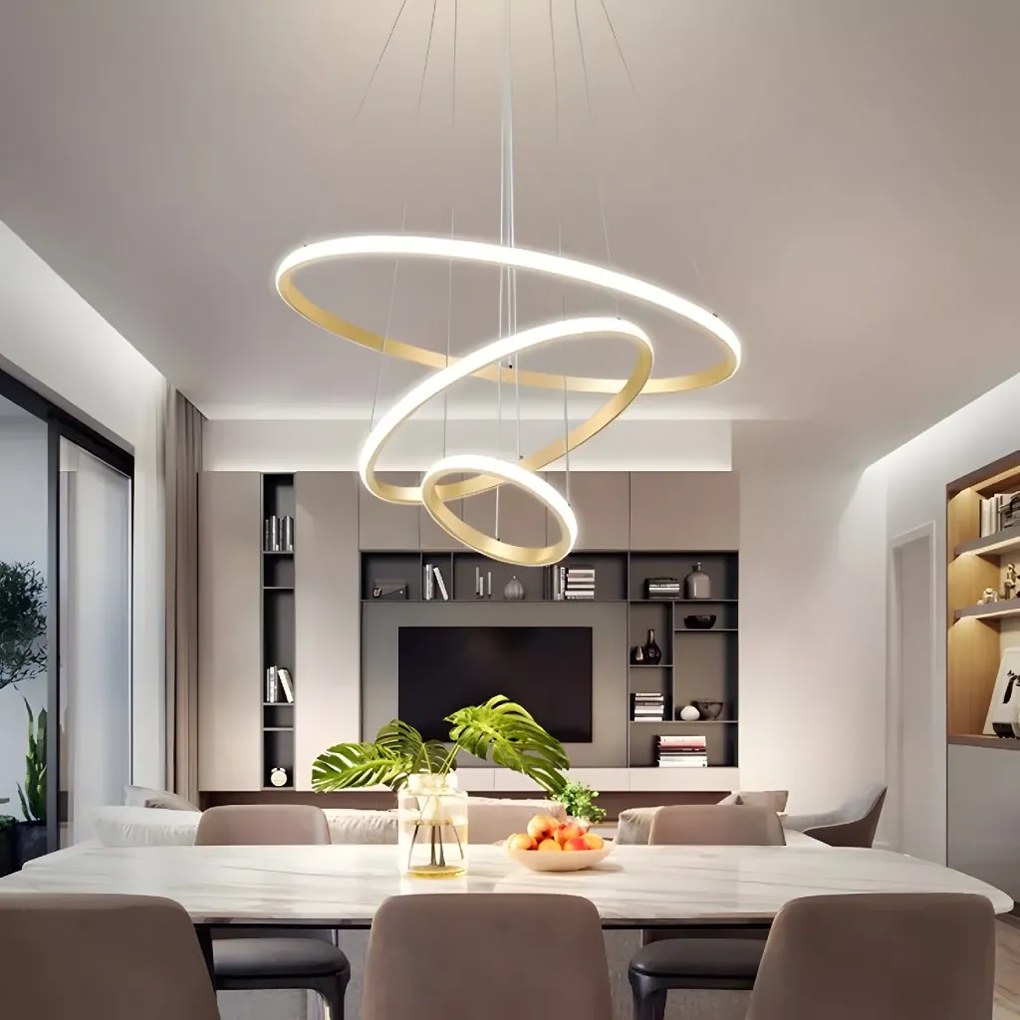 Toolight Závěsné LED osvětlení Modern D15 LHJ010-CP4 kartáčovaná zlatá