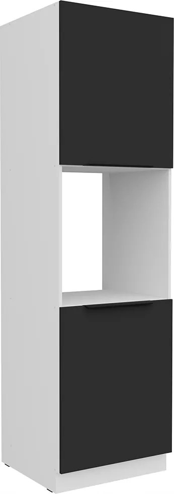 ARIA bc | vysoká skříňka 60 DP-210 2F na vestavnou troubu | 60 cm | ANTI FINGERPRINT povrch | bílá/černá