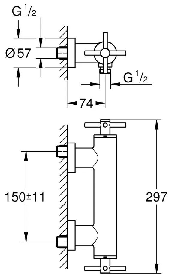 Grohe Atrio - Sprchová baterie, kartáčovaný Hard Graphite 26003AL3