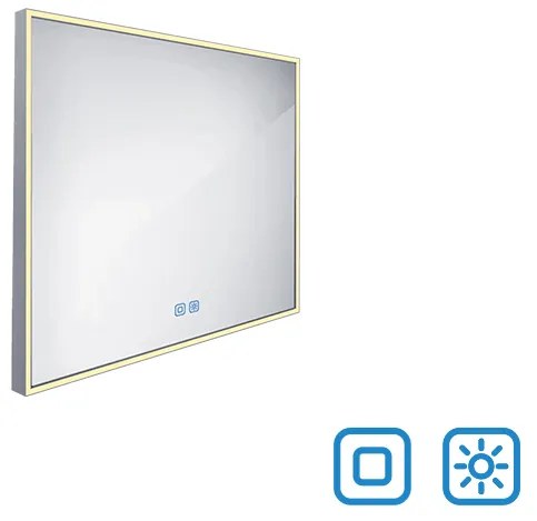 Nimco LED zrcadlo 800x700 se dvěma dotykovými senzory OBDELNÍKOVÁ - OSTRÉ ROHY - ZP 13003VX