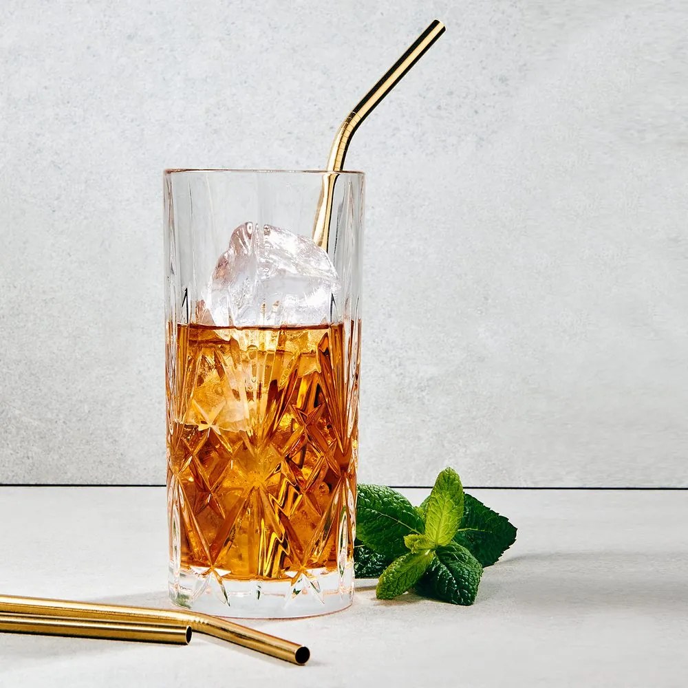 MANHATTAN LOUNGE Brčka z ušlechtilé oceli s kartáčkem set 5 ks