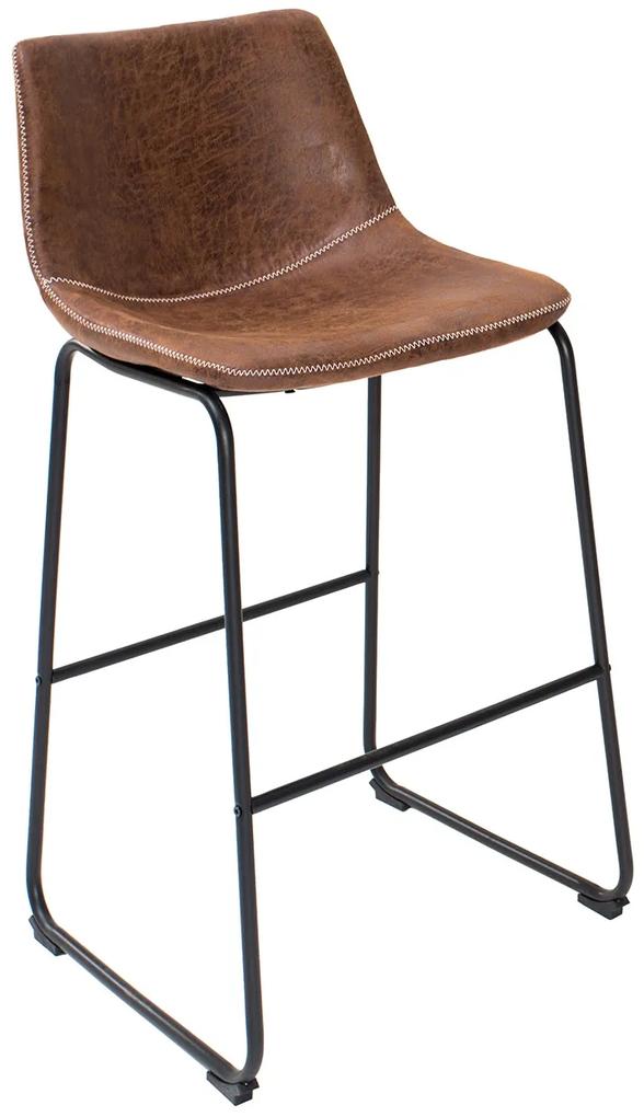 Moebel Living Hnědá čalouněná barová židle Atlanta