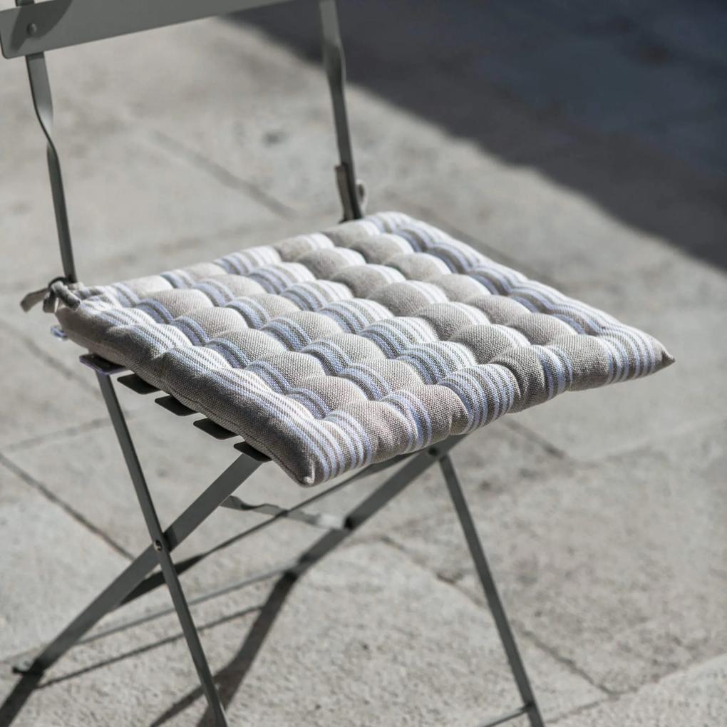Garden Trading Sedák na židli Latte Stripes, béžová barva, textil