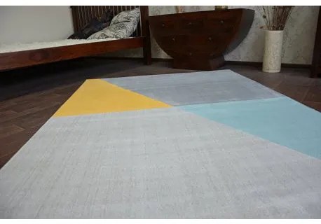 koberec SCANDI 18487/572 LICHOBĚŽNÍK šedá zlato tyrkysový velikost 160x230 cm | krásné koberce cz