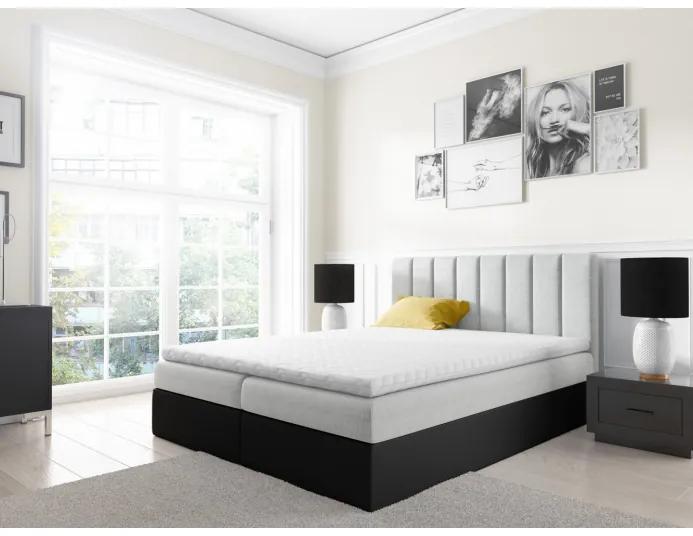 Dvoubarevná manželská postel Azur 200x200, šedá + černá eko kůže