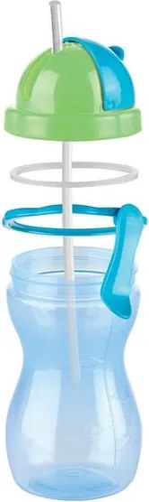 TESCOMA Dětská láhev s brčkem BAMBINI 300 ml, zelená, růžová