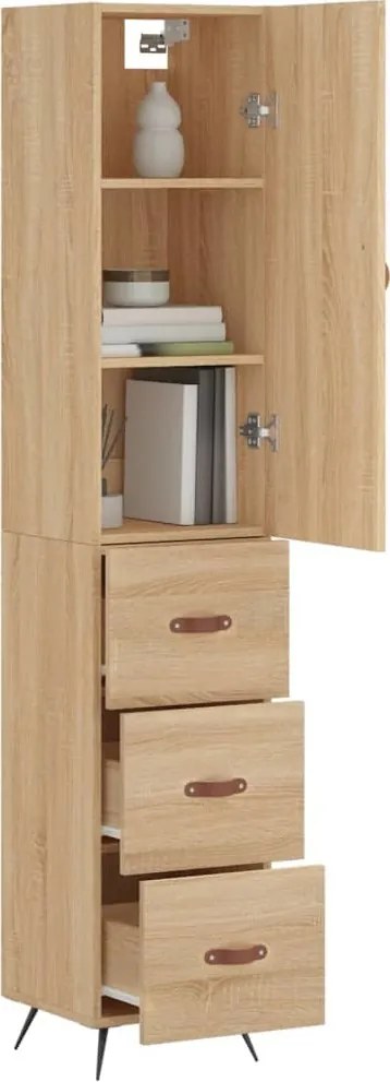 vidaXL Skříň highboard 34,5 x 34 x 180 cm kompozitní dřevo [3198828] Barva: bílá s vysokým leskem