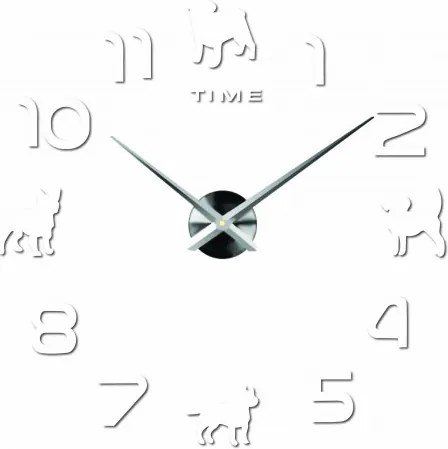 Hodiny na zeď pes i silver l SENTOP 12SZ069