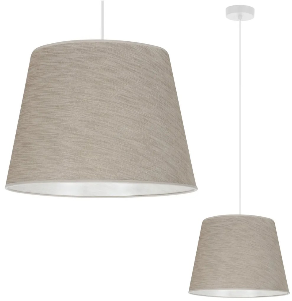 Závěsné svítidlo Jen, 1x béžové textilní stínítko, (fi 38 cm), w