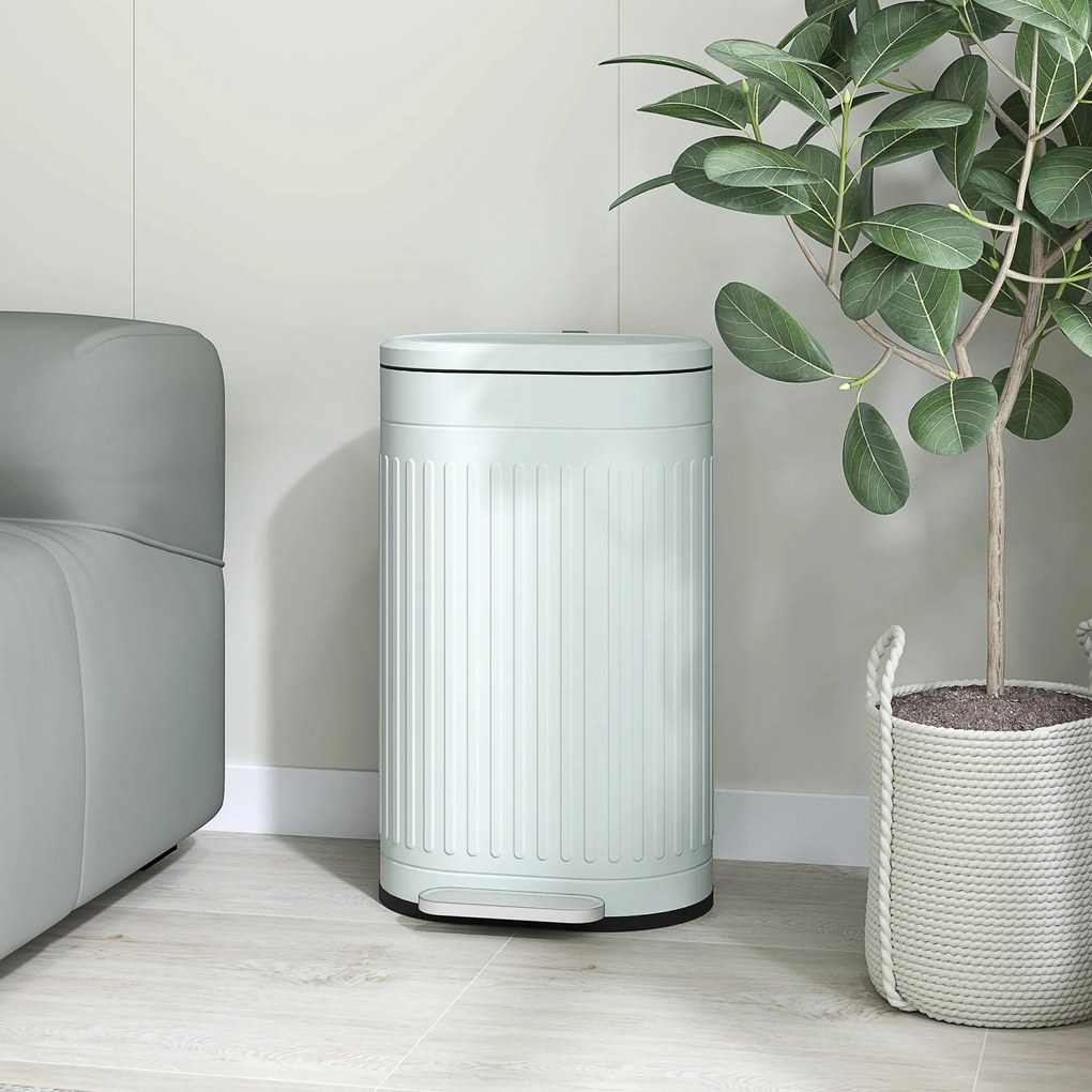 HOMCOM Koš na odpadky 30 l pedálový koš s víkem nožní pedál vyjímatelný vnitřní koš s funkcí soft-close 36,5 x 31,2 x 60,8 cm, zelený