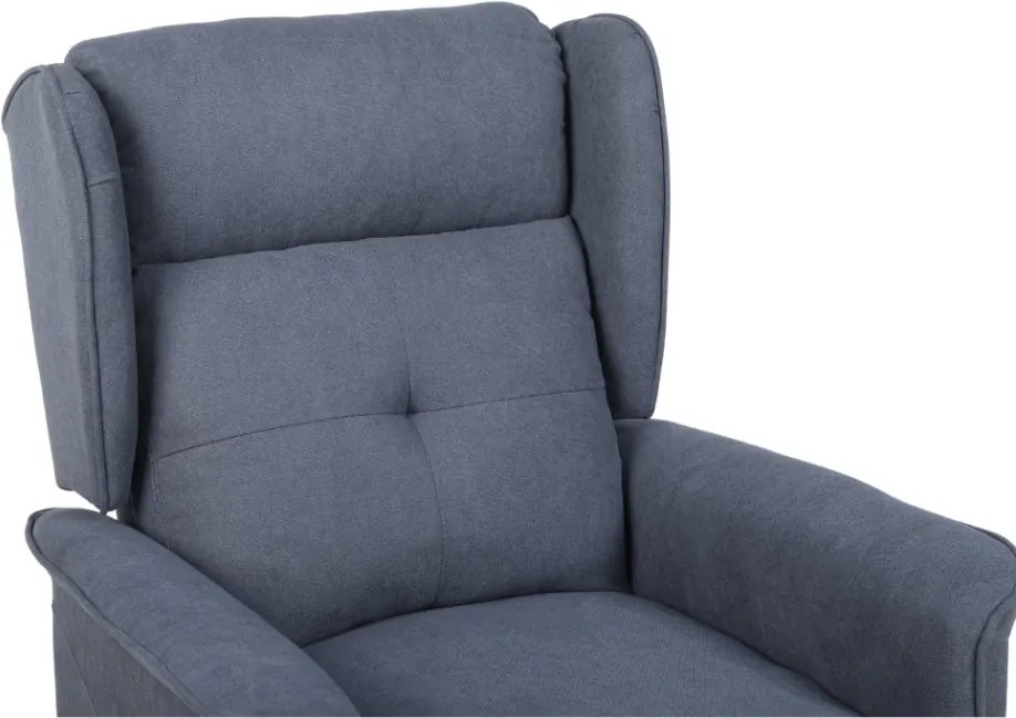 TV křeslo ušák RELIA s elektrickým polohováním — látka, šedá, nosnost 130 kg