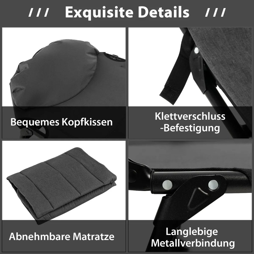 Costway Skládací kempingová postel s odnímatelnou matrací – 194 × 66 × 29 cm