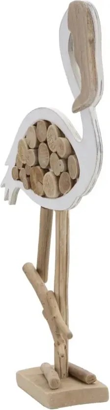 Dřevěná dekorace Flamingo Nature 56 cm hnědá