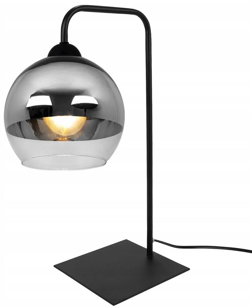 Stolní lampa BERGEN, 1x chromové/transparentní stínítko (fi 15cm)