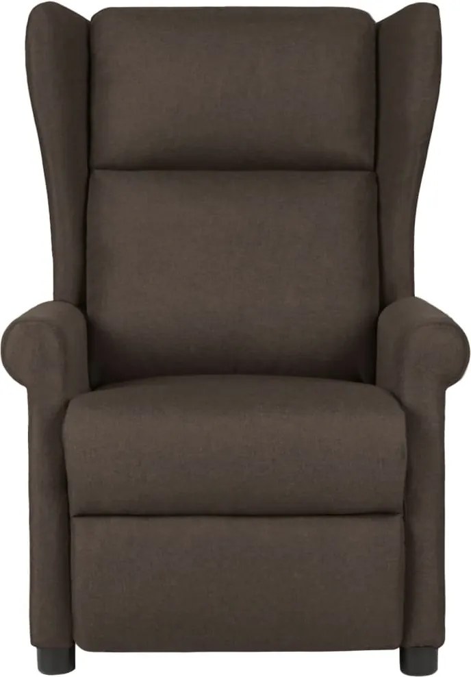 Polohovací křeslo tmavě hnědé textil 340954