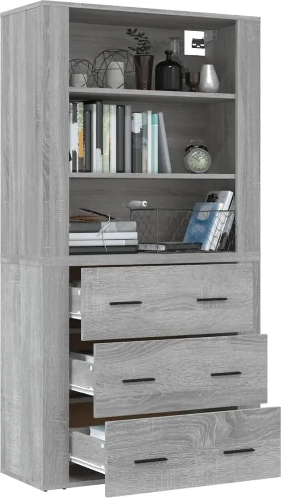 Skříň highboard šedá sonoma kompozitní dřevo 3185397