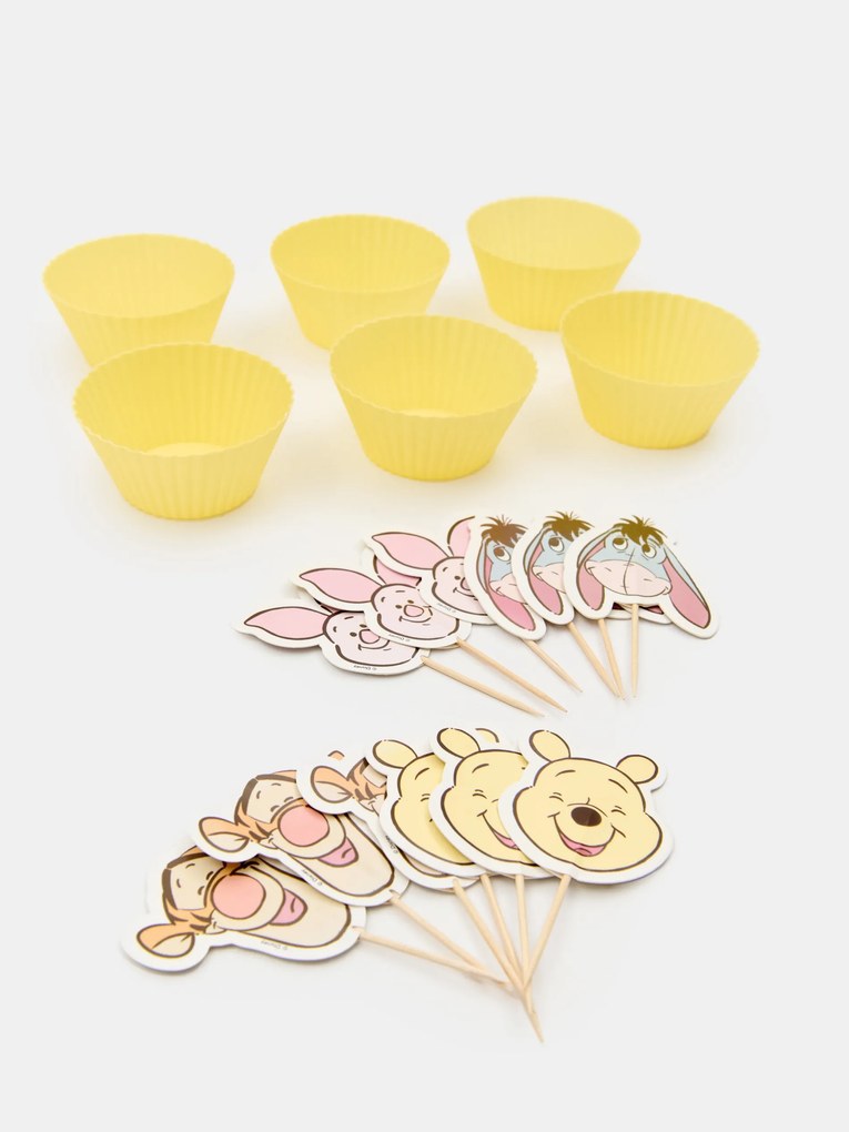 Sinsay - Sada košíčků a topperů na muffiny Winnie the Pooh 18 pack - vícebarevná
