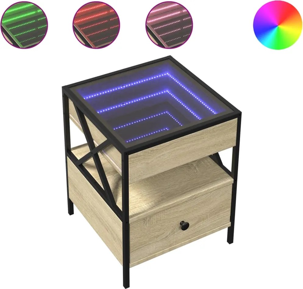 Noční stolek s Infinity LED dub sonoma 40 x 40 x 51 cm 3284102