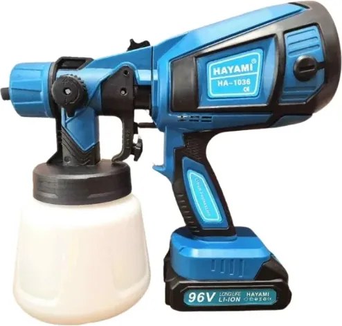 Aku stříkací pistole HAYAMI - 96 V - 900 ml + 2x baterie + příslušenství