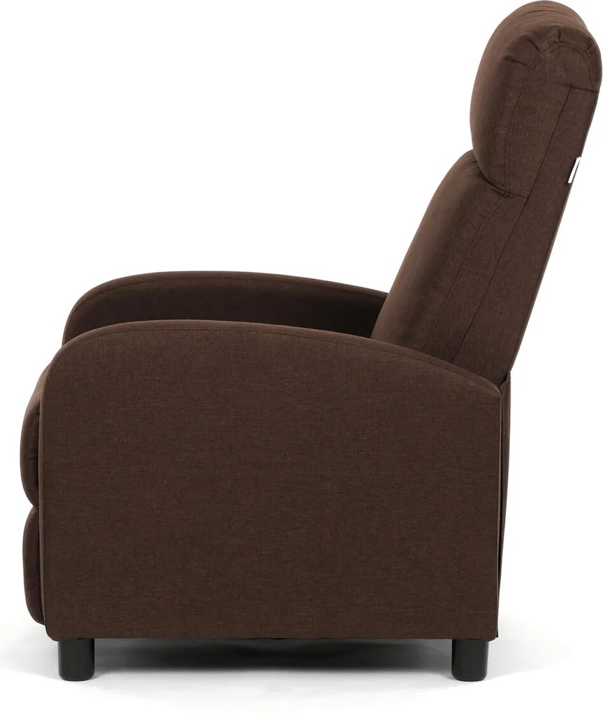 Polohovací TV křeslo SALERNO - hnědá látka