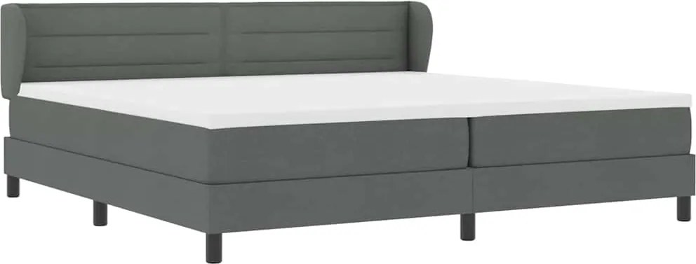 Postel s boxspringem s čelo Tmavě šedá 200 x 200 cm textil 3339983