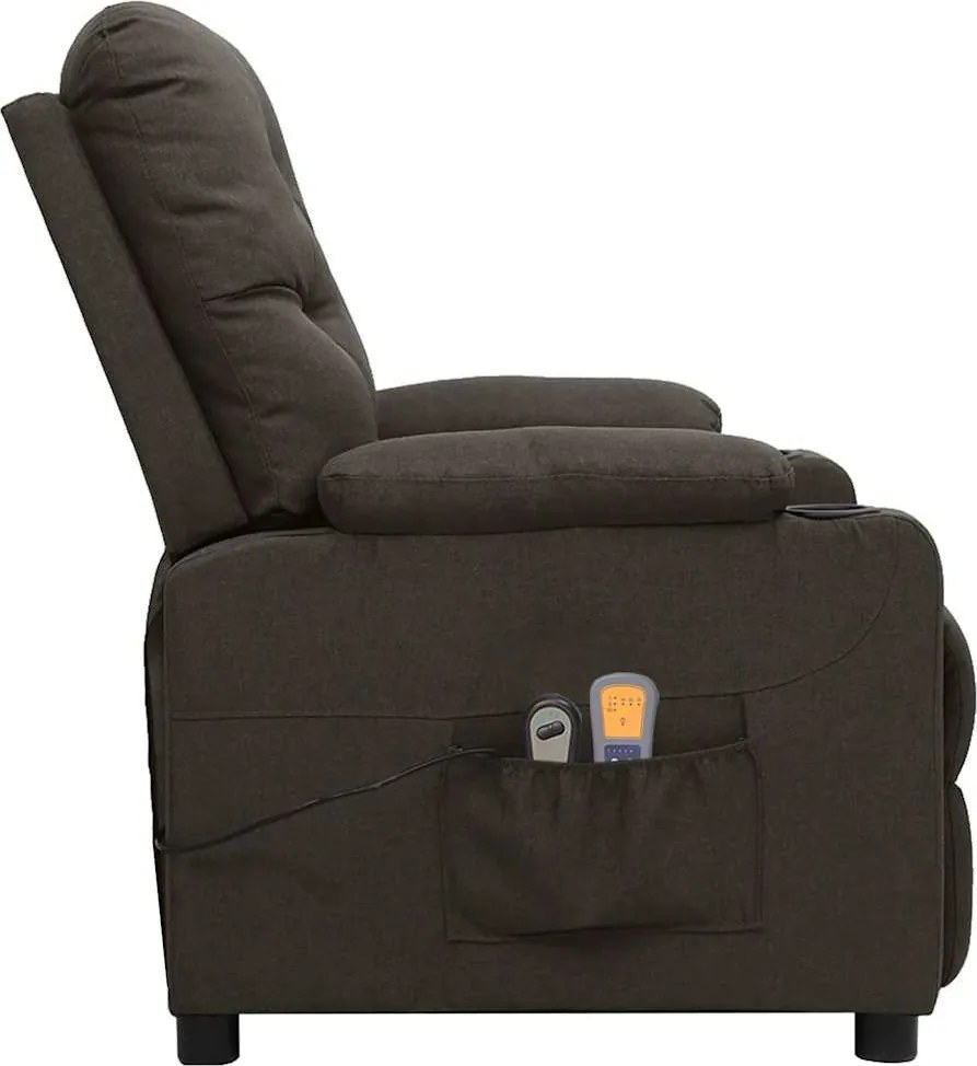 Elektrické masážní křeslo taupe textil 3098859