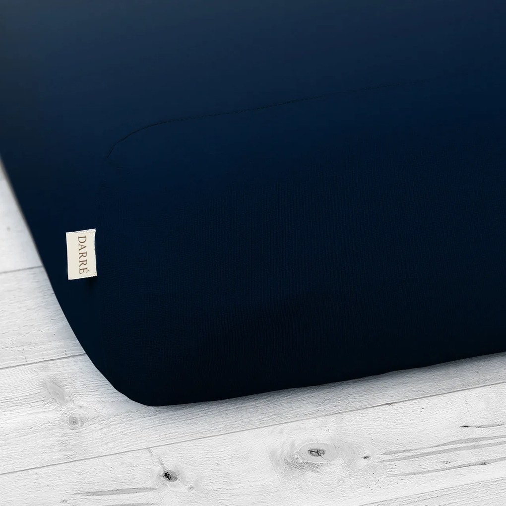 Jersey prostěradlo tmavě modré na výšku matrace do 20 cm Velikost: 90 x 200
