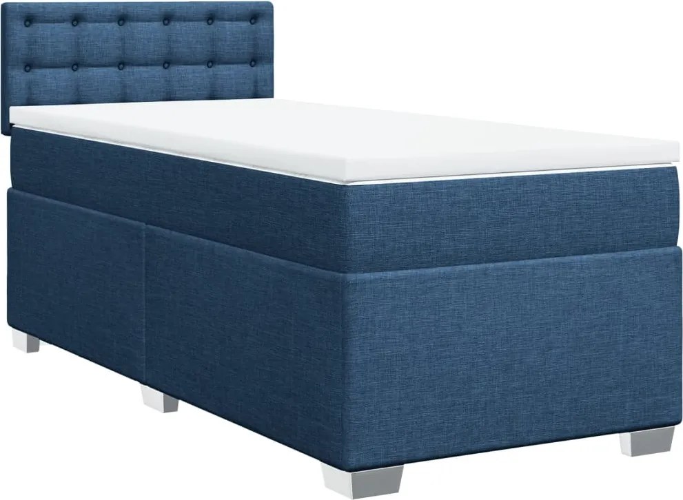 Box spring postel s matrací modrá 100 x 200 cm textil 3285819