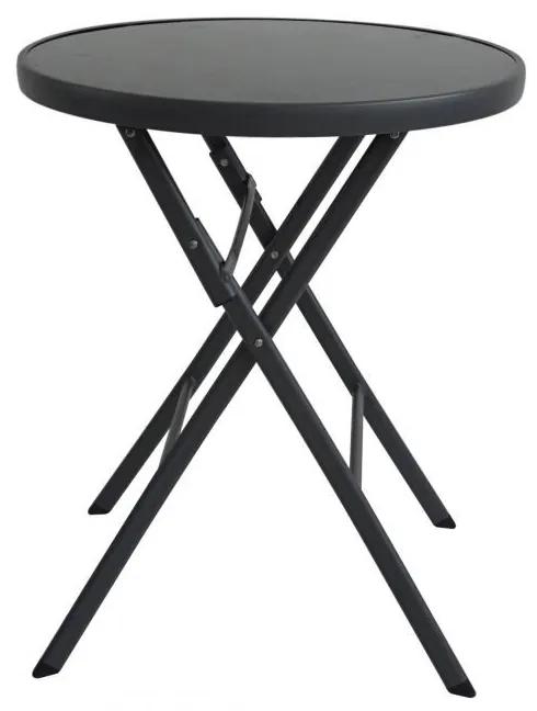 Zahradní stolek skládací ModernHome 60 cm černý