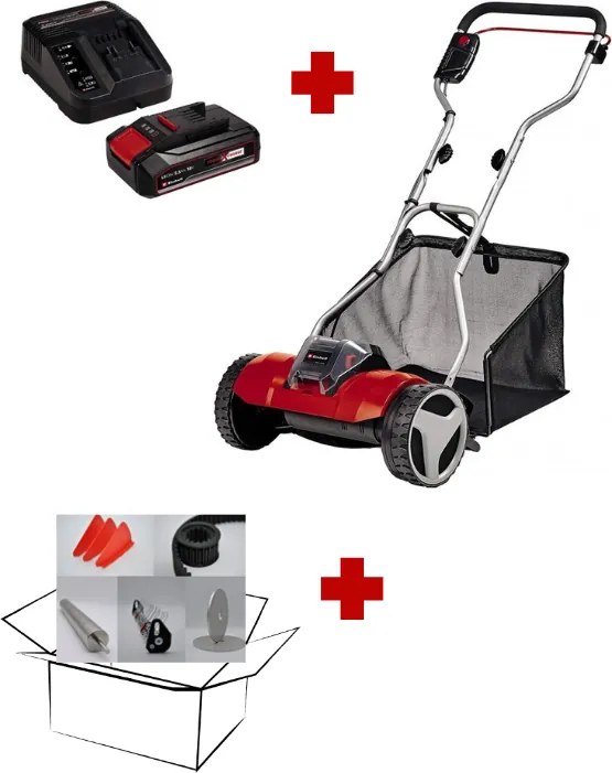 Akumulátorová vřetenová sekačka Einhell Power X-Change GE-HM 18/38 Li + Baterie 4Ah a nabíječka Zvolte variantu