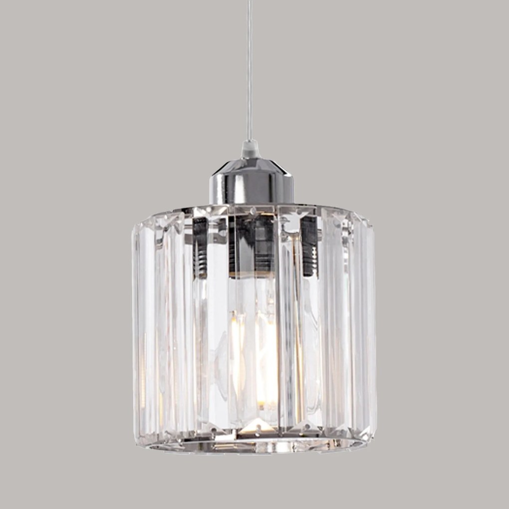 Toolight - Stropní křišťálové svítidlo 1xE27 60W APP508-1CP, chromová, OSW-08549