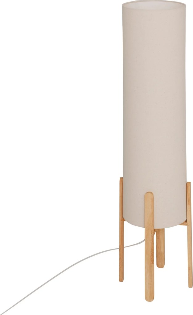 Stojací lampa textilní stínidlo RAFA dřevěné nohy, Ø 24 x 107 cm