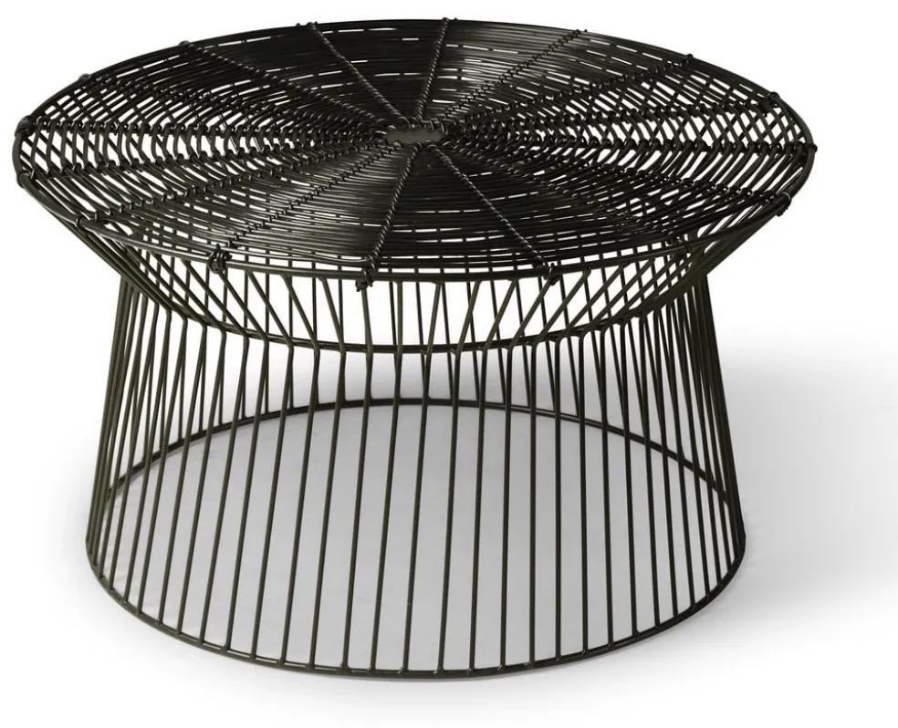 Černý zahradní stolek Fleur, ø 76 cm
