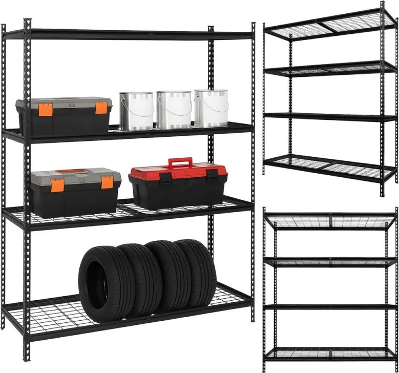 Kovový regál 183x150x54 cm 4 police SPRINGOS HA5277