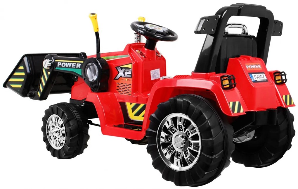 Ramiz dětský elektrický traktor s nakládací lžící 2,4GHz červený