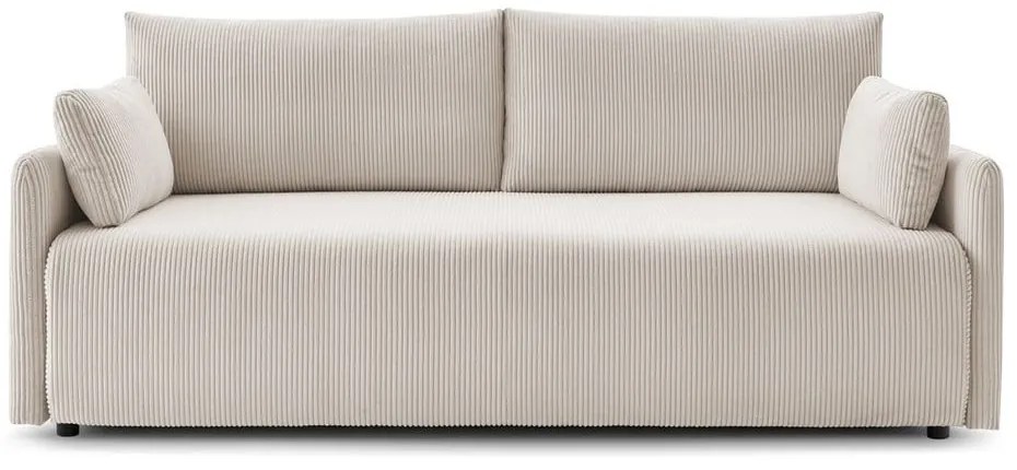 Béžová manšestrová rozkládací/s úložným prostorem pohovka 211 cm Marcel - II. jakost – Bobochic Paris
