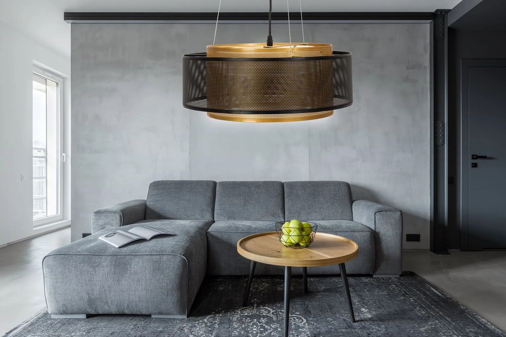 Toolight, LED závěsné stropní svítidlo 40cm APP1000-CP, černá-zlatá, OSW-07551