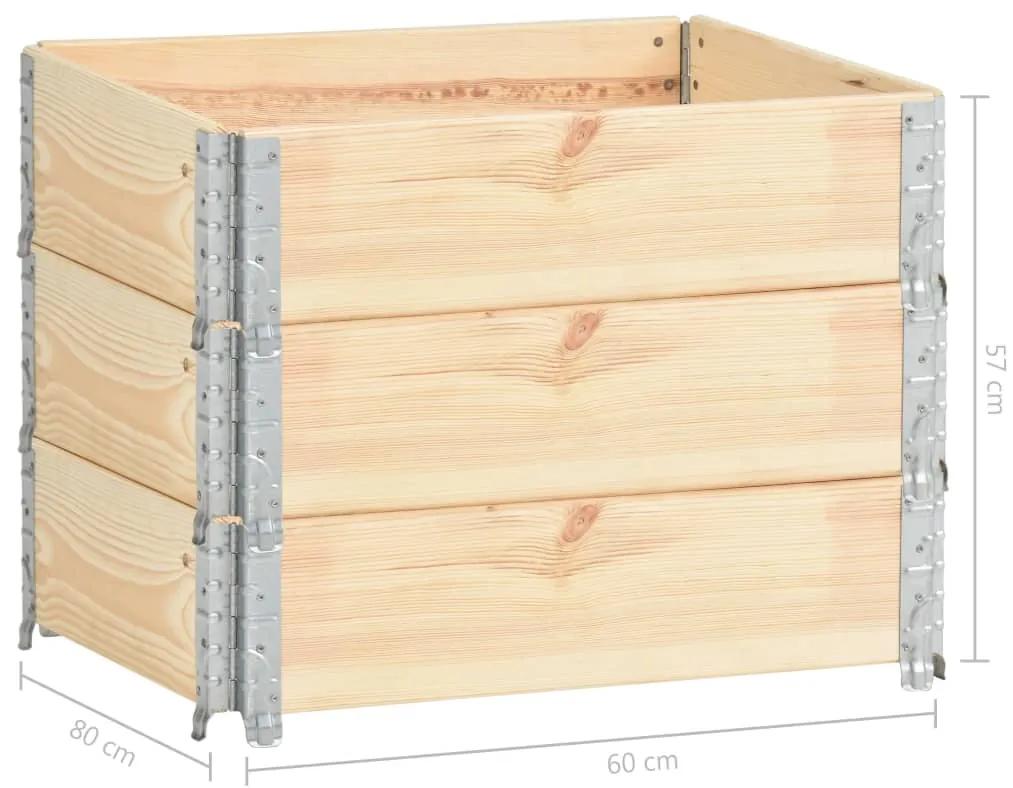 vidaXL Vyvýšené záhony 3 ks 60 x 80 cm masivní borové dřevo