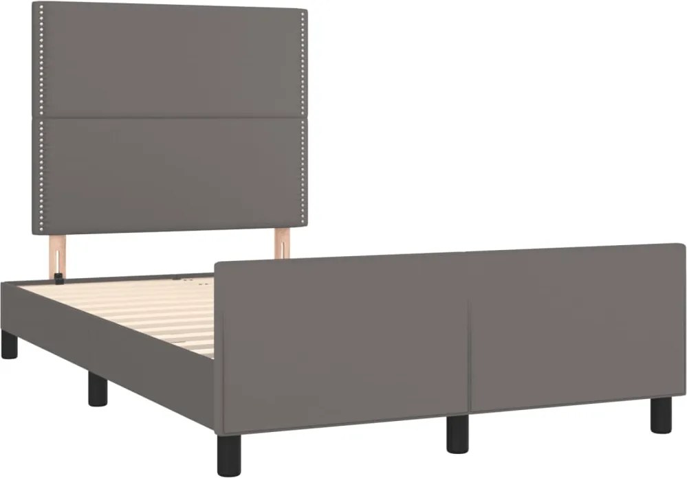 Rám postele bez matrace šedý 120x190 cm umělá kůže 3270558