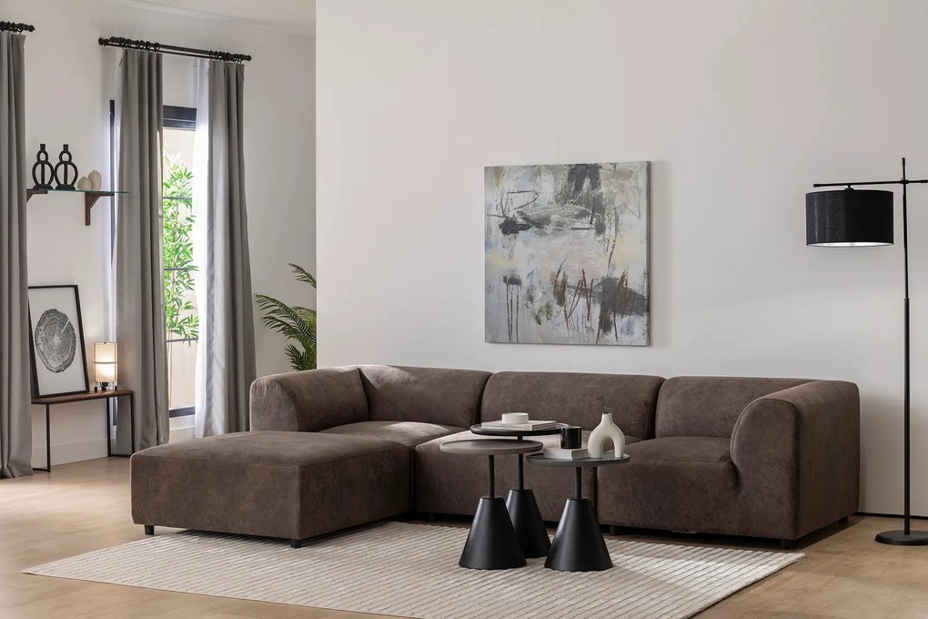 Hanah Home Rohová pohovka ALPHA hnědá levá