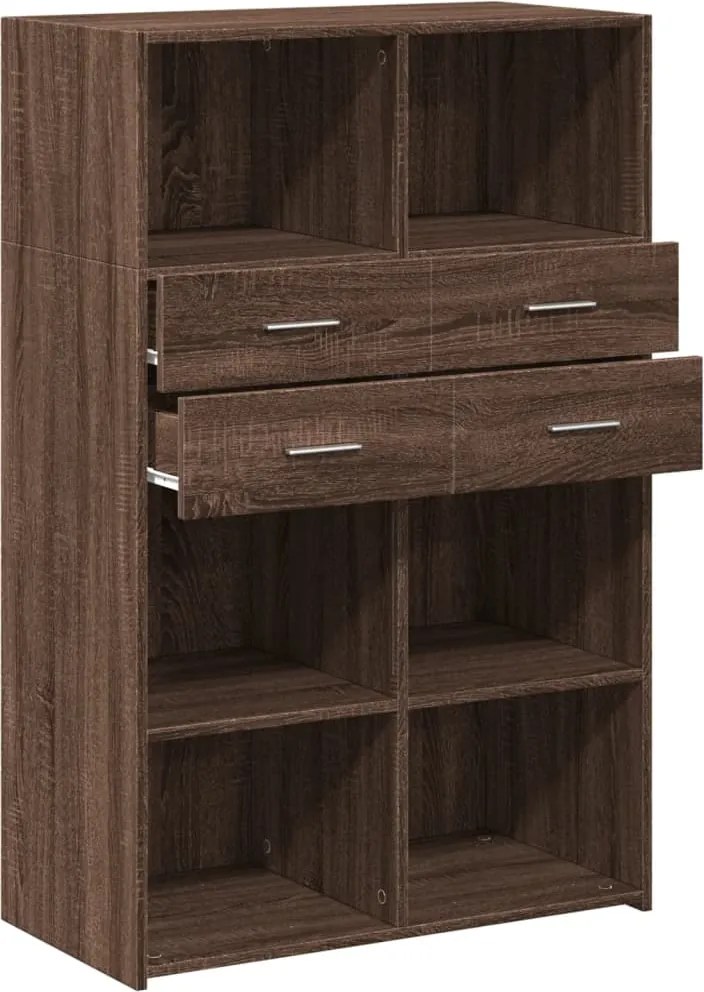 Skříň highboard hnědý dub 80 x 42,5 x 124 cm kompozitní dřevo 3281391