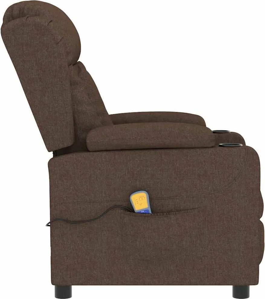 Masážní křeslo hnědé textil 339062